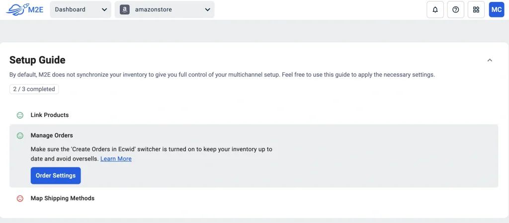 Guía del usuario de Ecwid Amazon MCF - M2E Cloud User Guides