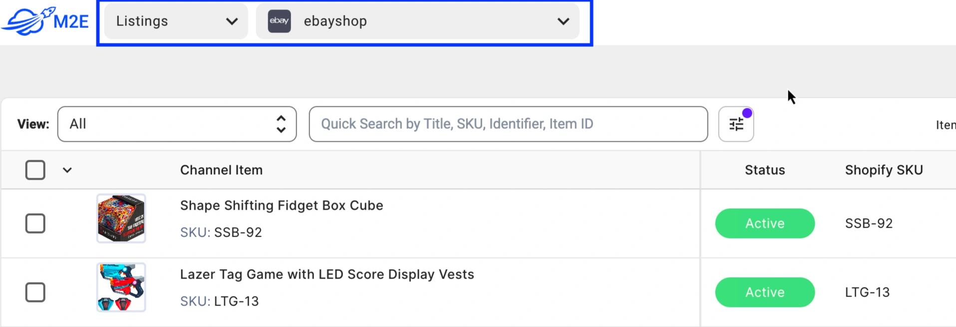 Enable sync for Channel items - M2E Cloud User Guides