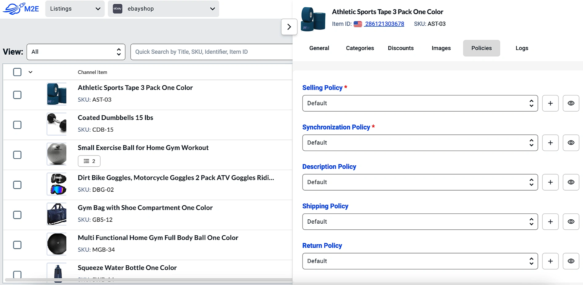 Managing M2E Policies - M2E Cloud User Guides
