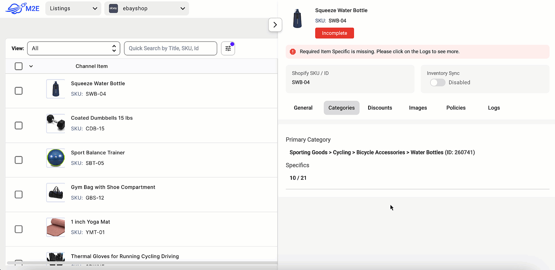 Required eBay Item Specific is Missing - M2E Cloud User Guides