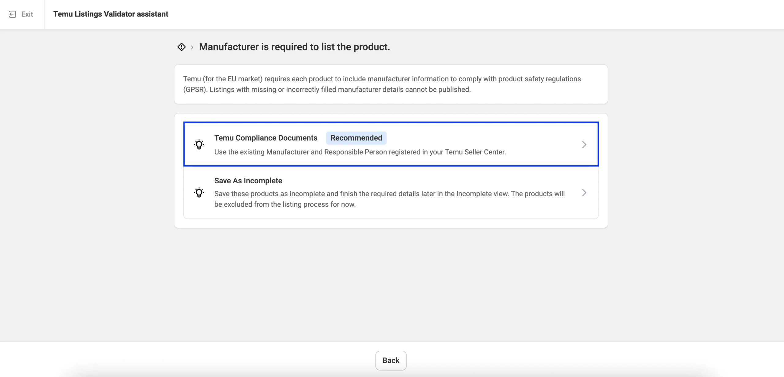 Guia de conformidade do Temu GPSR - M2E Cloud User Guides